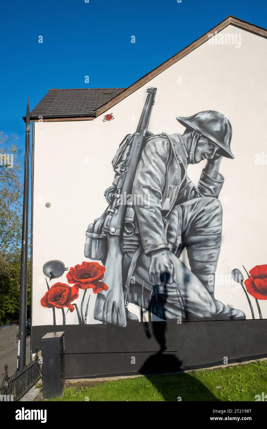 Abertillery war memorial mural hi-res stock photography and images - Alamy