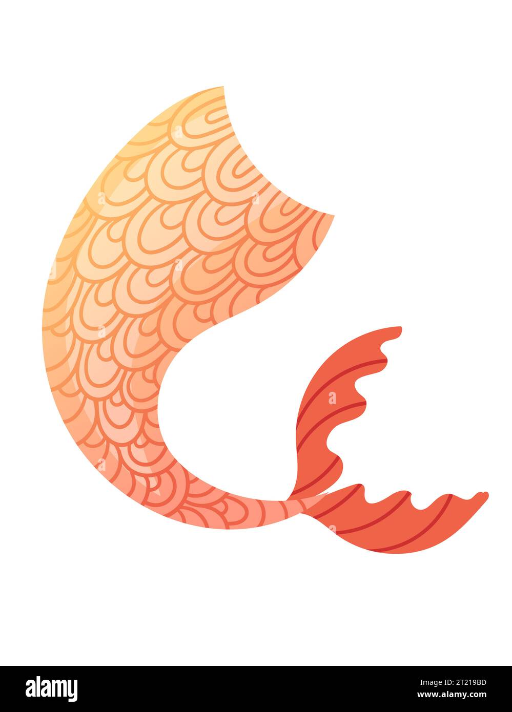 Mermaid tail for costume or cosplay orange color vector illustration ...