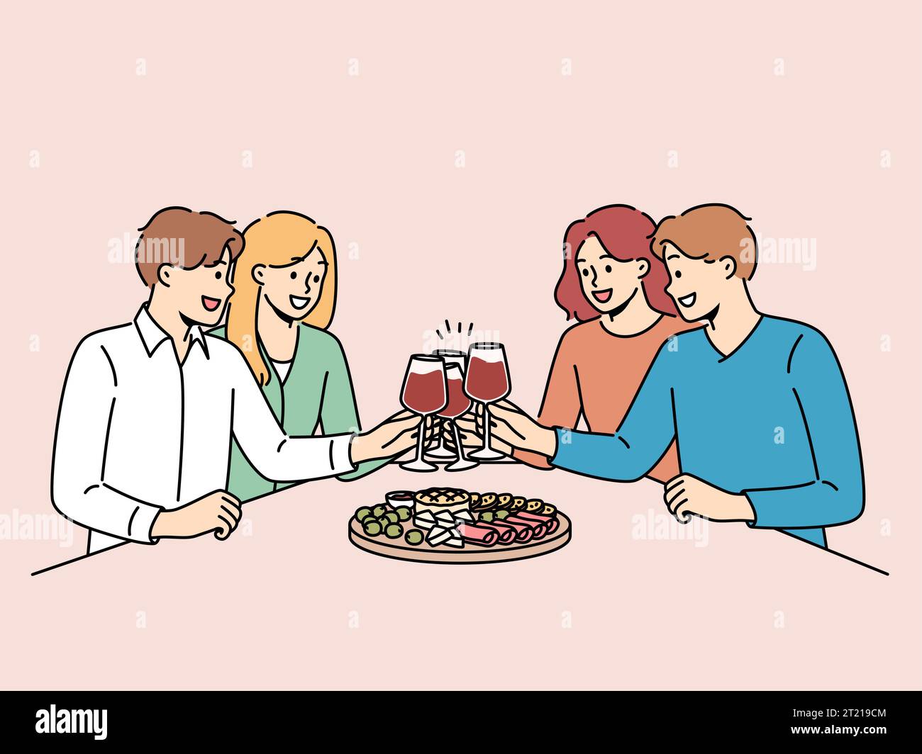 Women eating together in restaurant Stock Vector Images - Alamy