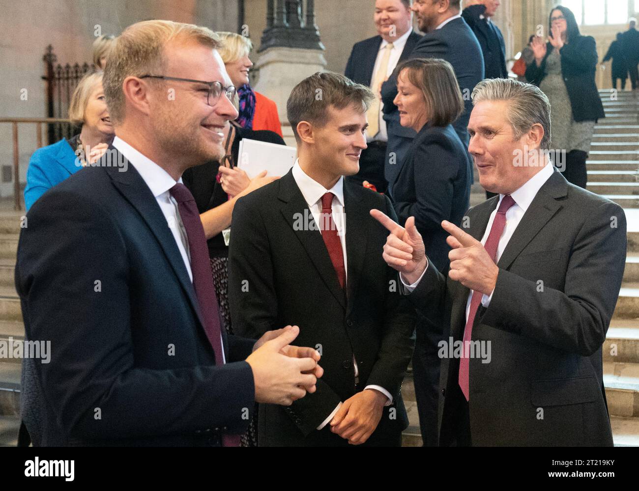 Labour leader Sir Keir Starmer (right) welcomes Michael Shanks (left ...