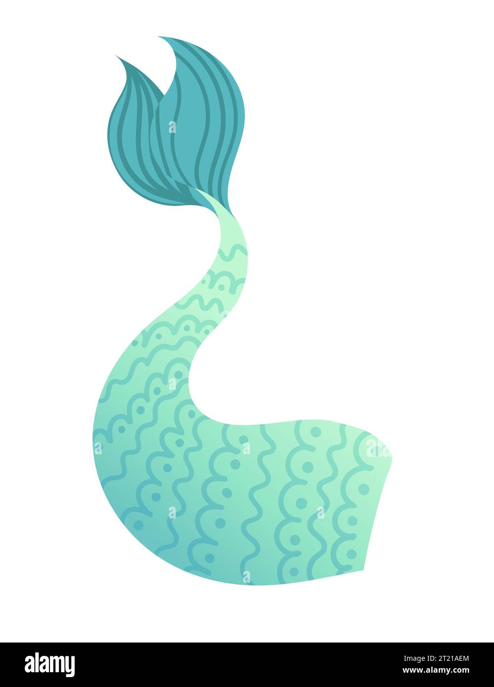 Mermaid tail for costume or cosplay turquoise color vector illustration ...