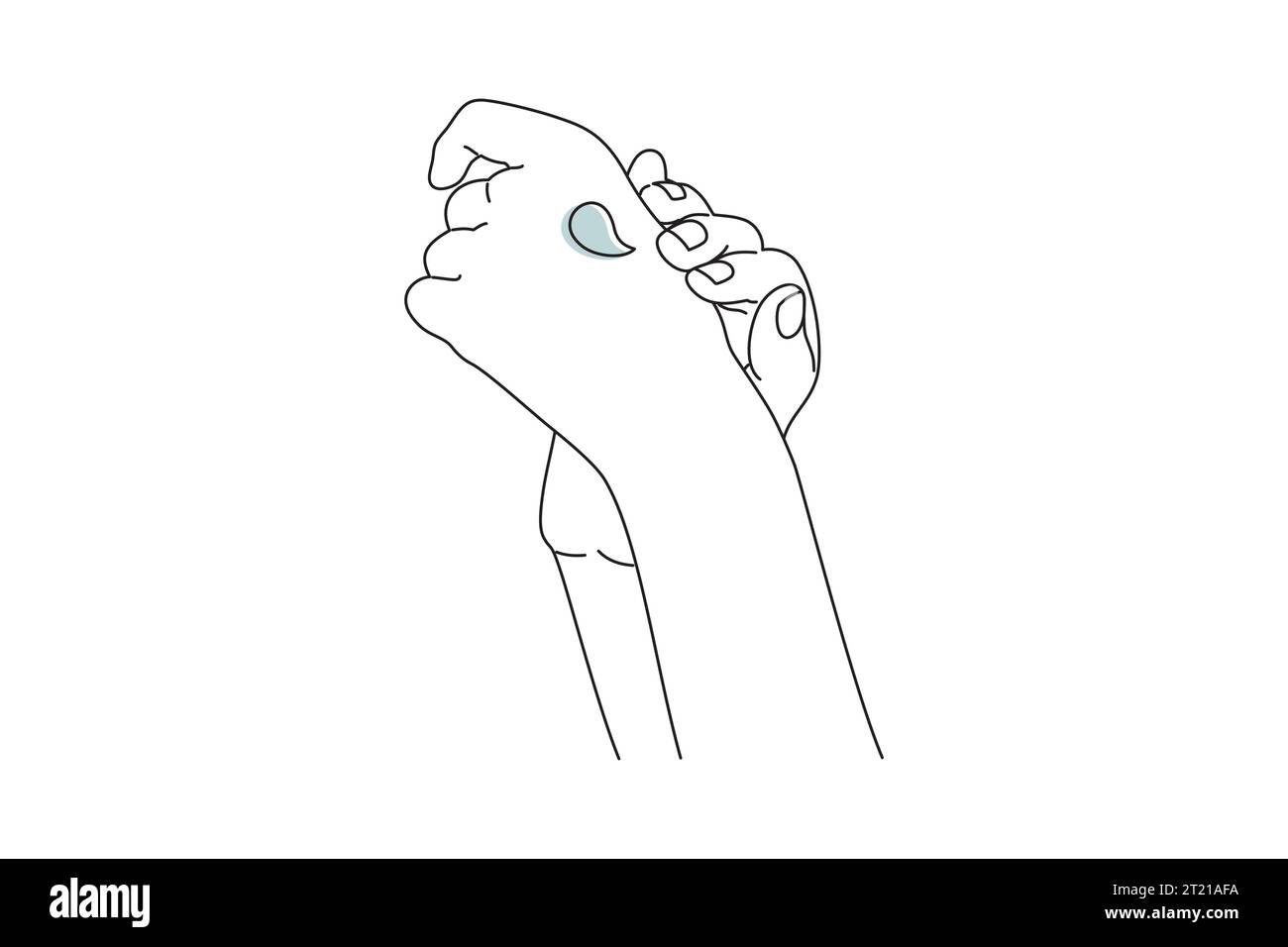 Line Drawing Of Female Hands Applying Hand Cream On Skin Stock Vector
