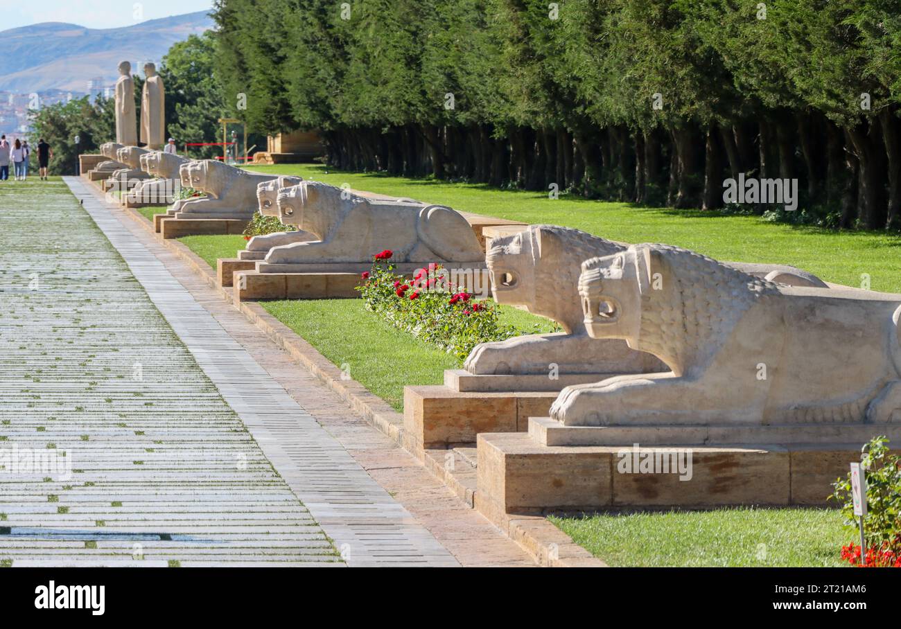 Ankara, Turkey - July 10 2023: Road of lions. The complex located in ...