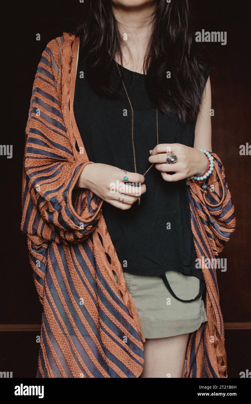 Women wearing lots of rings hi-res stock photography and images - Alamy