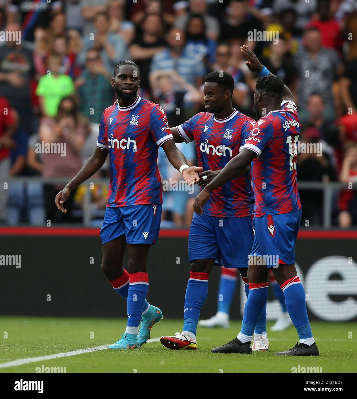 GOAL 3-0, Odsonne Edouard of Crystal Palace goal celebration with Marc ...