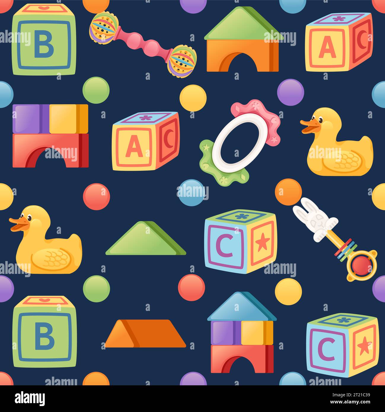 Seamless pattern of baby toys colored plastic bricks for building abc ...