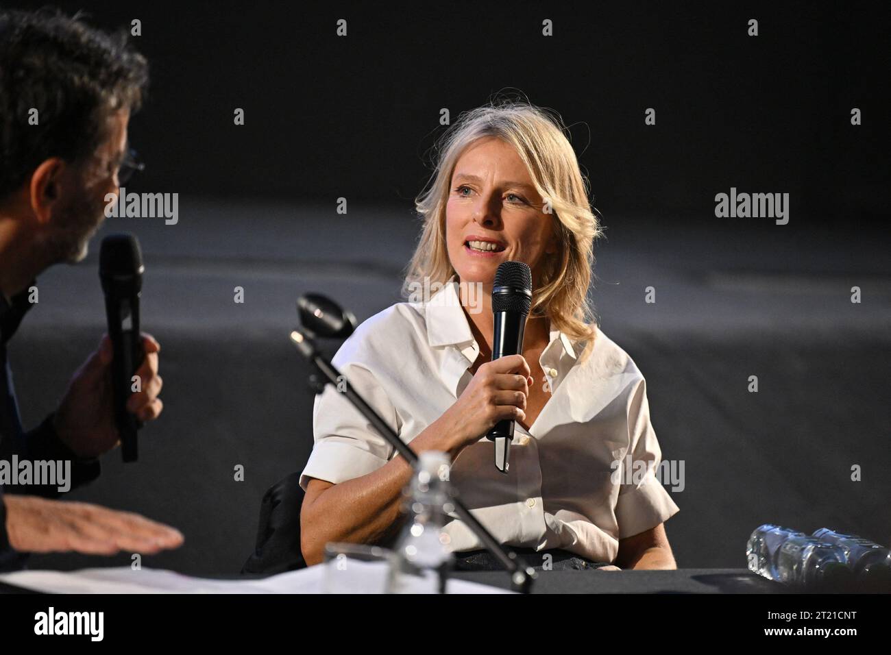 Lyon, France. 16th Oct, 2023. Karin Viard hosting a Masterclass during ...