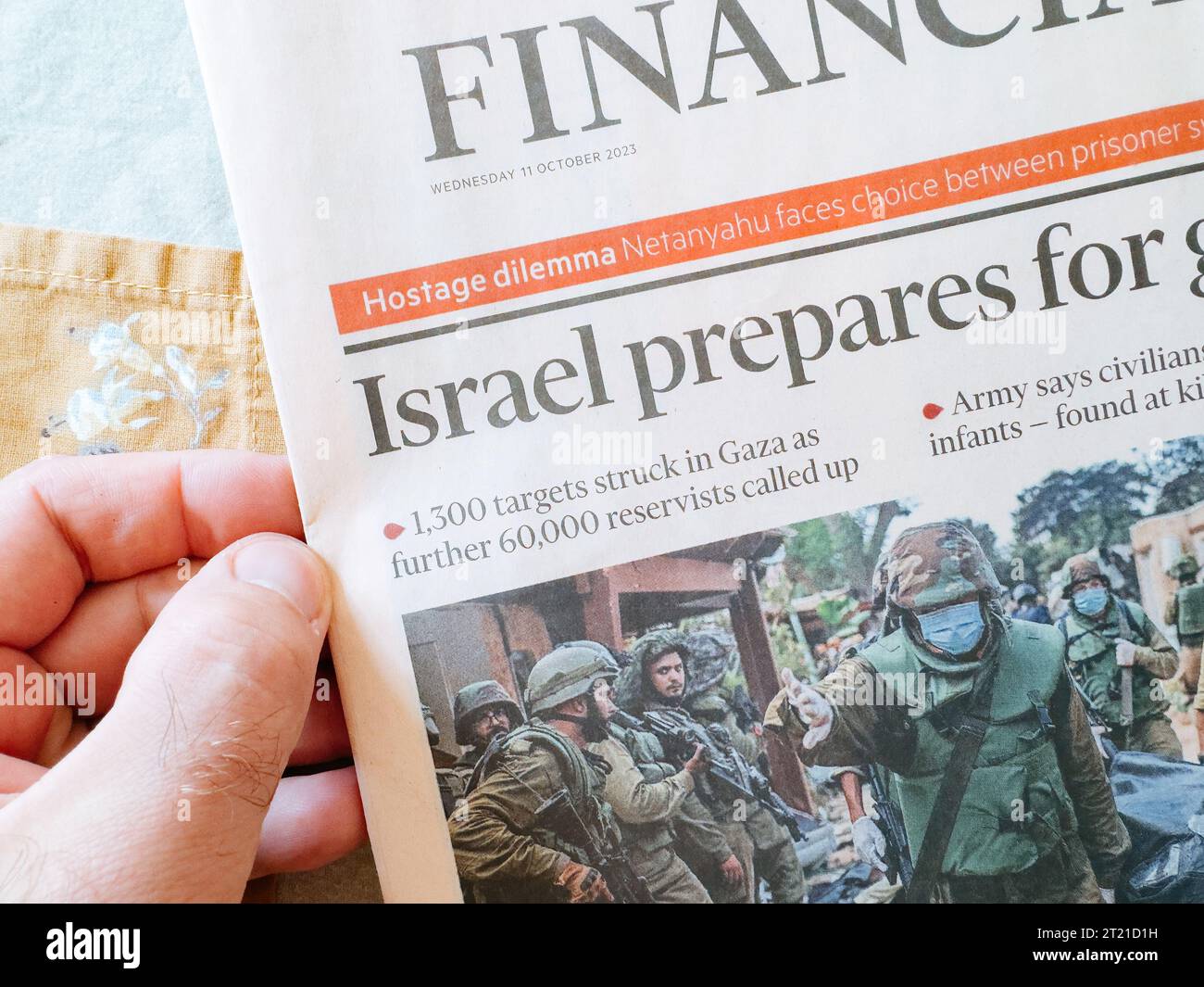 Paris, France - Oct 11, 2023: Headlines in the Financial Times ...