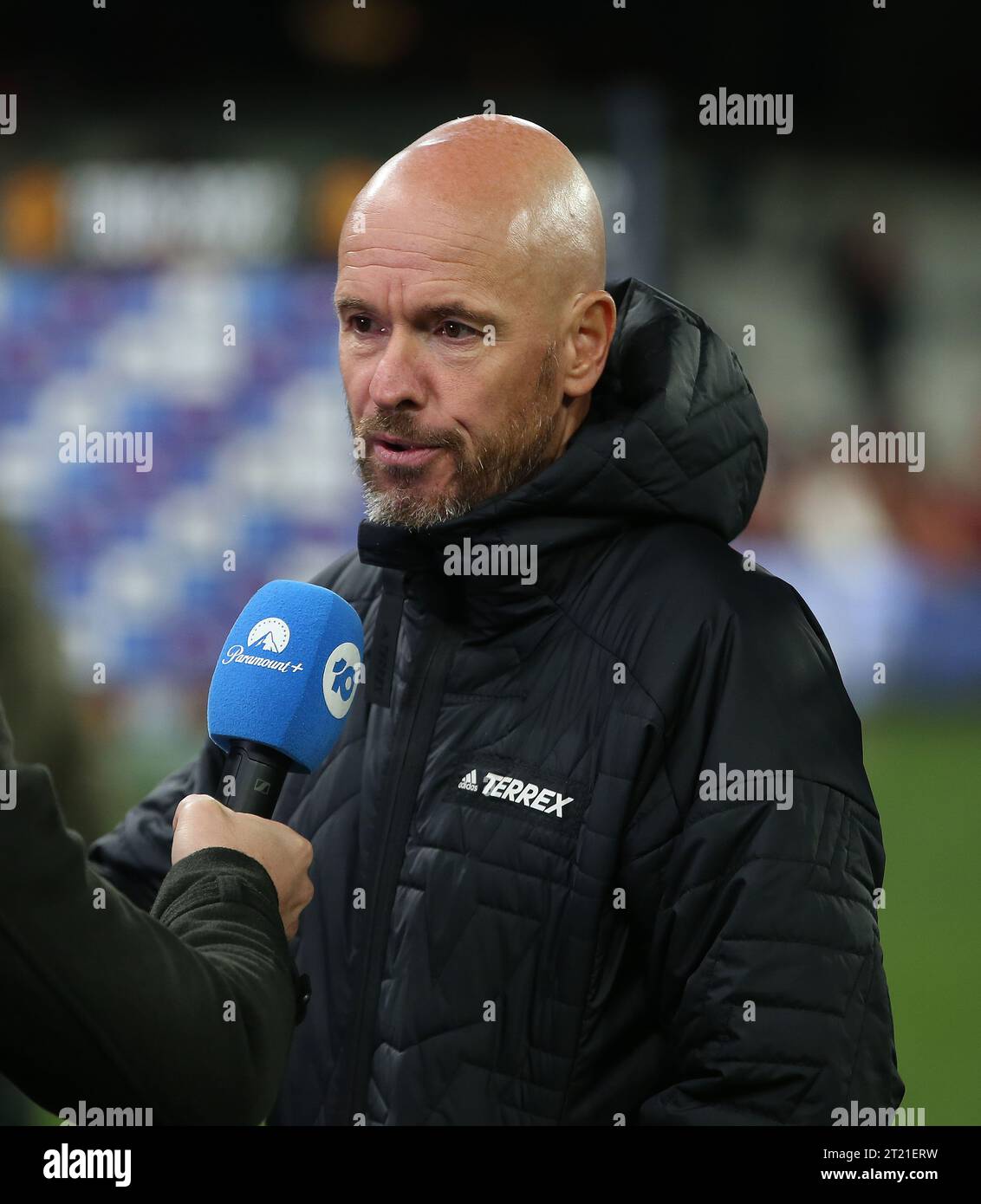 Erik ten Hag manager of Manchester United talks to Paramount + tv ...