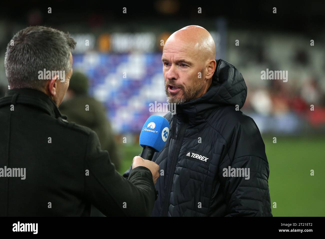 Erik ten Hag manager of Manchester United talks to Paramount + tv ...