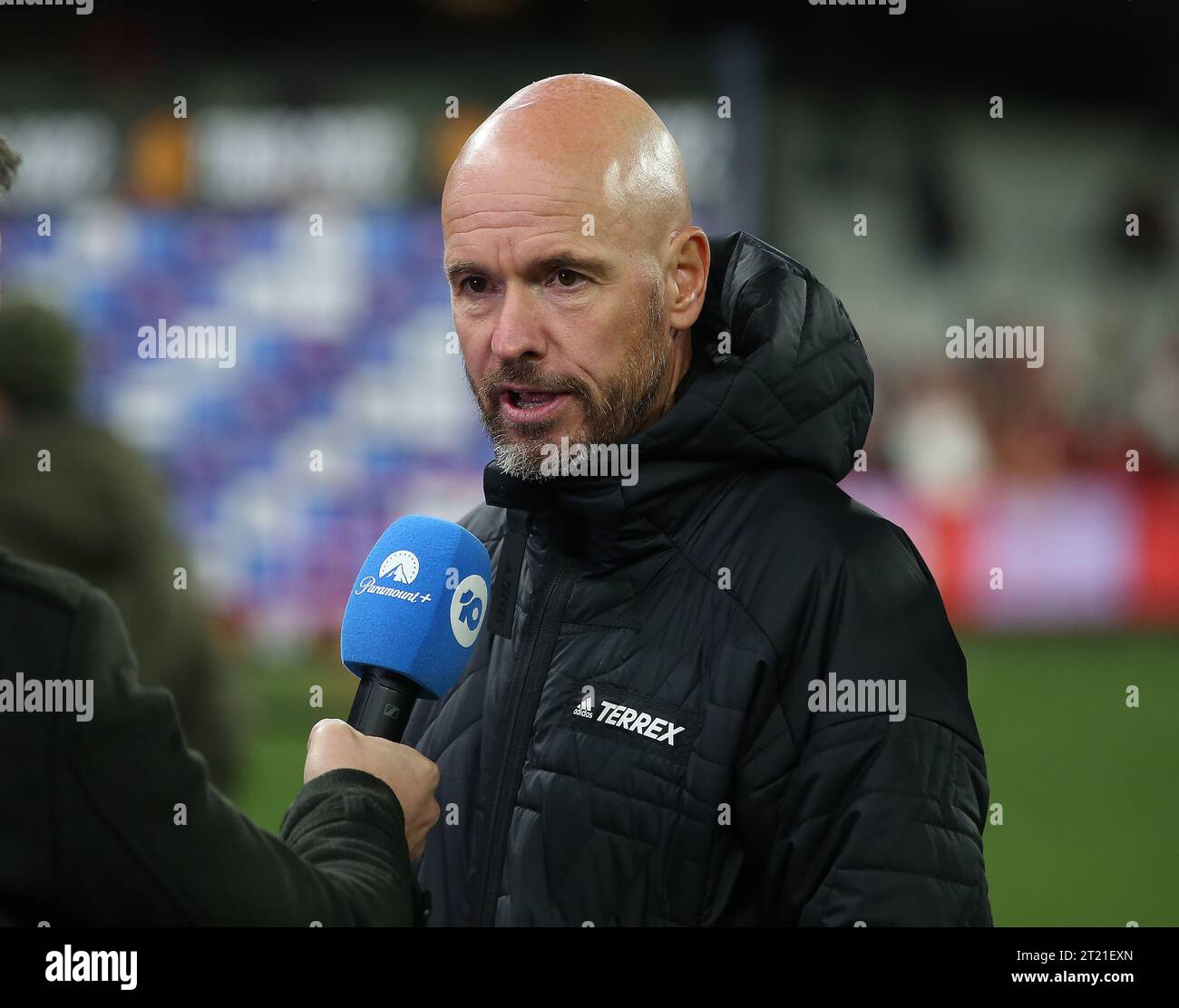 Erik ten Hag manager of Manchester United talks to Paramount + tv ...