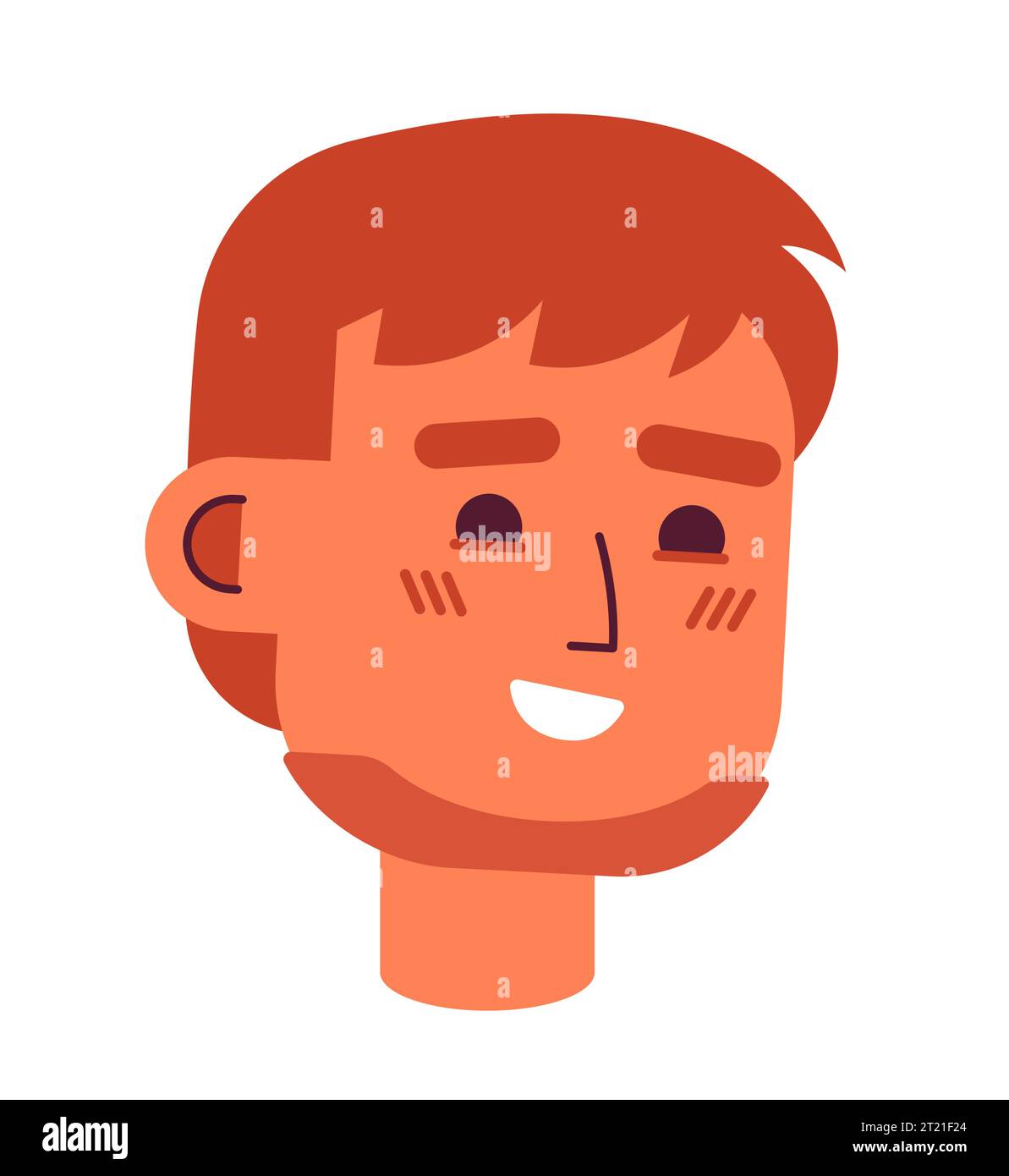 Unshaven caucasian guy 2D vector avatar illustration Stock Vector Image ...