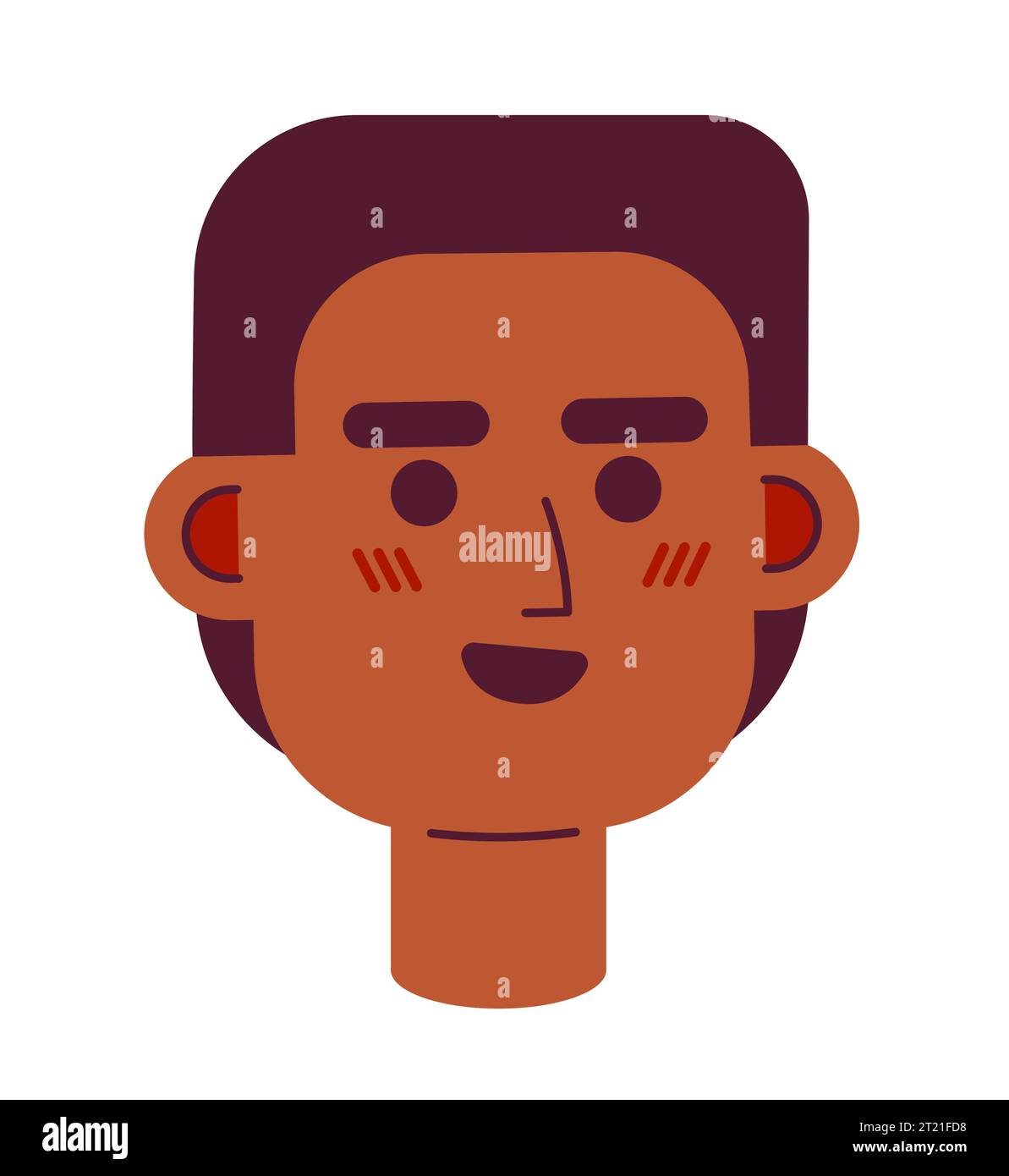 Black young man front view 2D vector avatar illustration Stock Vector ...