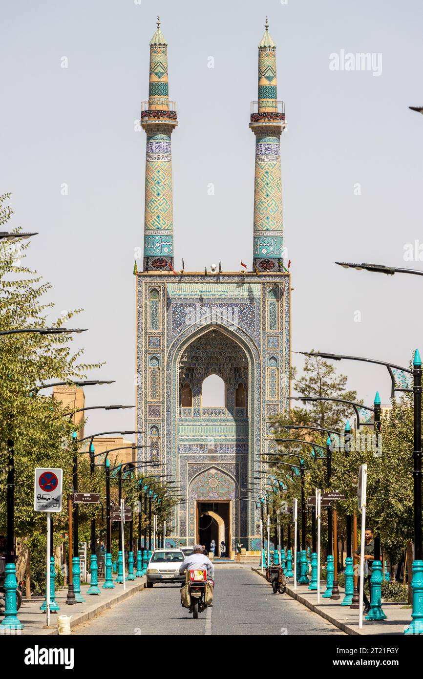 Yazd, Iran - August 03 2023: Jameh Mosque of Yazd exterior view. Is the ...