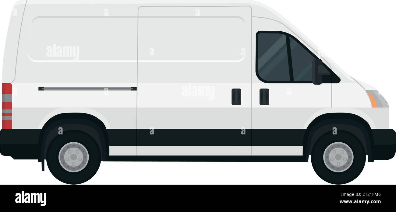 Commercial courier van vehicle isolated, delivery and transport concept ...