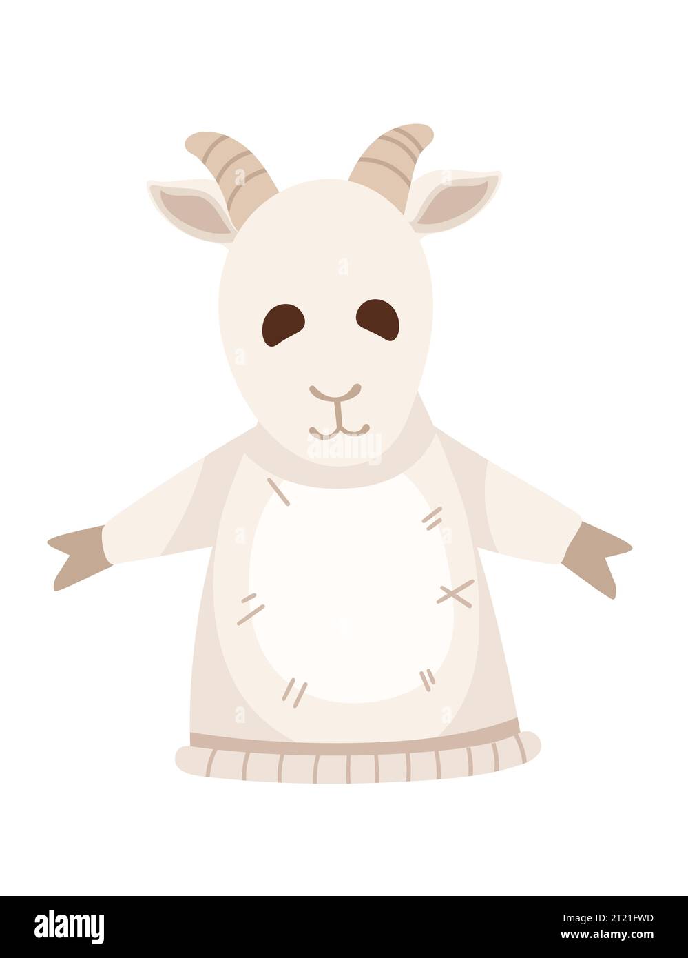 Goat animal doll puppet for children theater cute soft hand toy vector ...