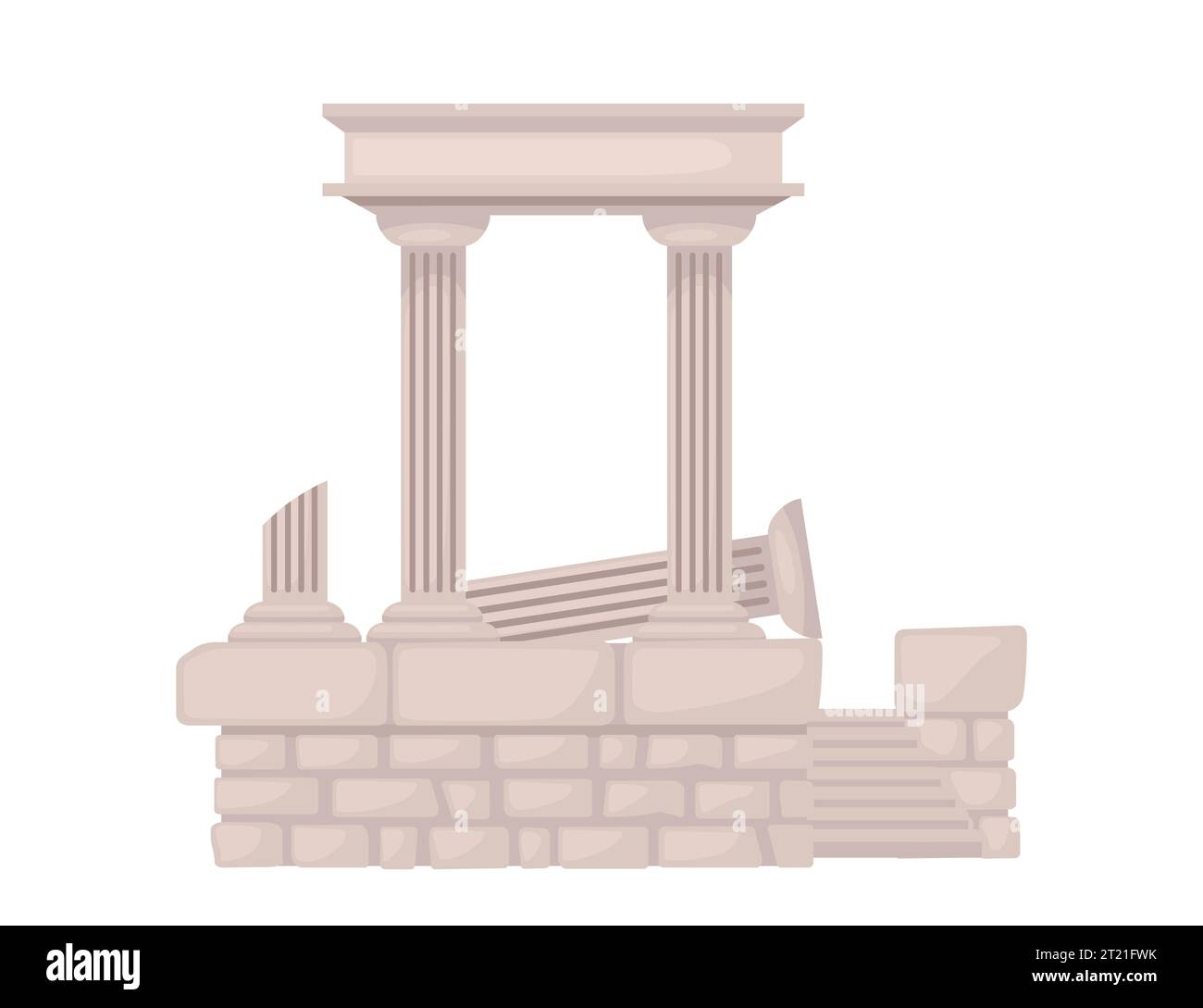 Ancient ruins with stone pillars, decor item for aquarium vector ...