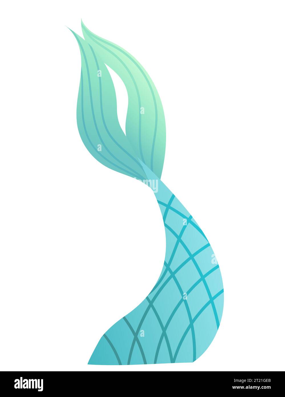 Mermaid tail for costume or cosplay turquoise color vector illustration ...