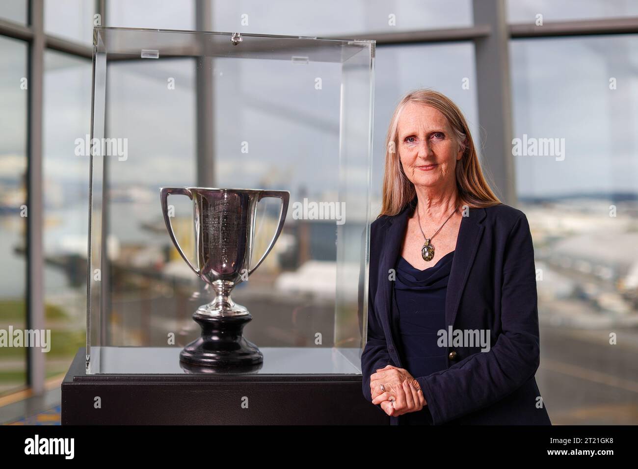 Janet Rostron great granddaughter of Captain Arthur Rostron, with the ...