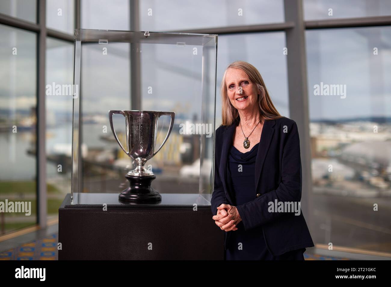 Janet Rostron great granddaughter of Captain Arthur Rostron, with the ...
