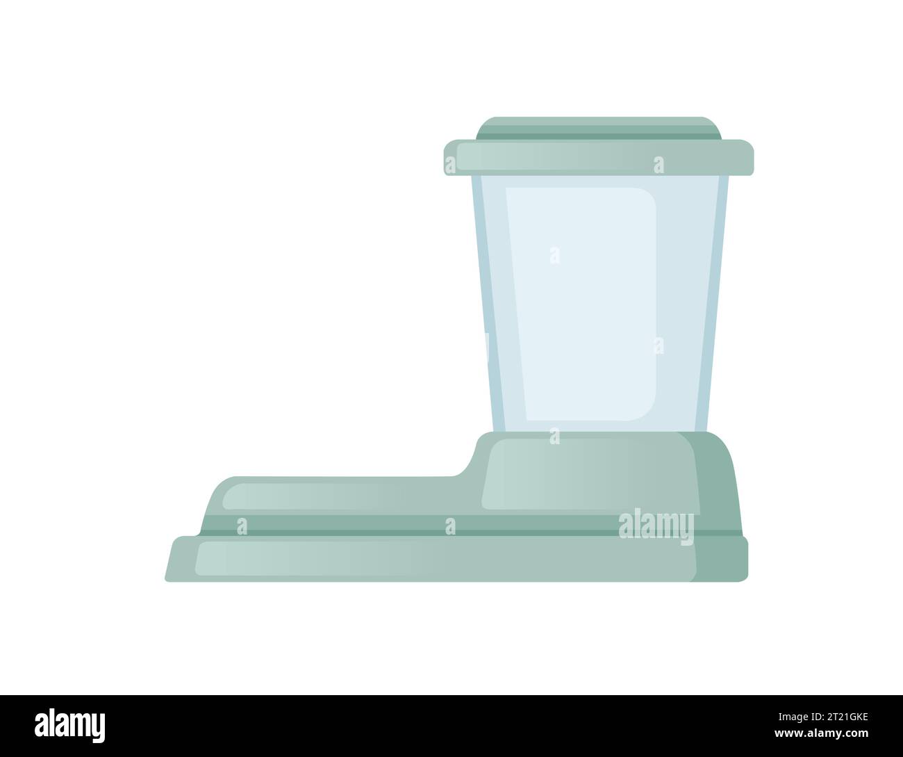 Automatic pet feeder with bowl and transparent glass tank vector ...