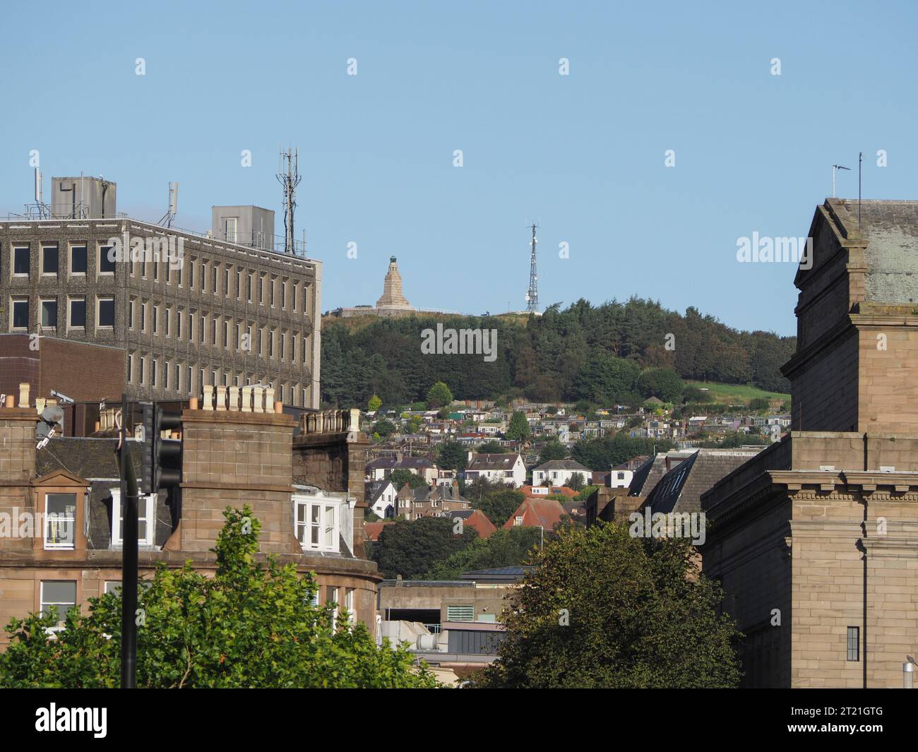 Dundee Law War Memorial on top of the hill in Dundee, UK Stock Photo ...