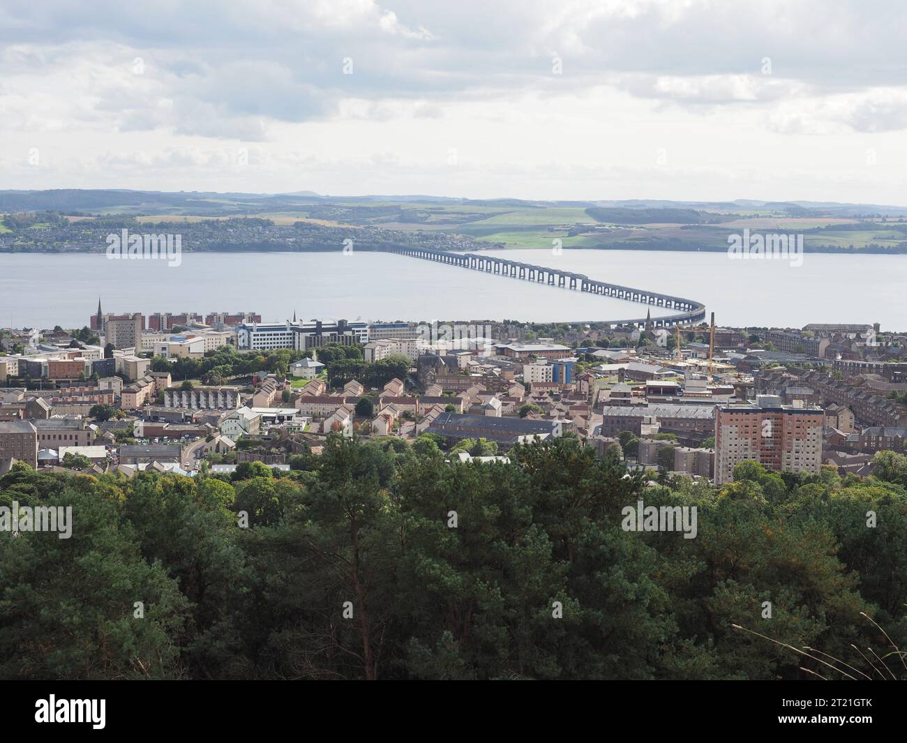 Aerial view of Dundee seen from the Dundee Law hill in Dundee, UK Stock ...