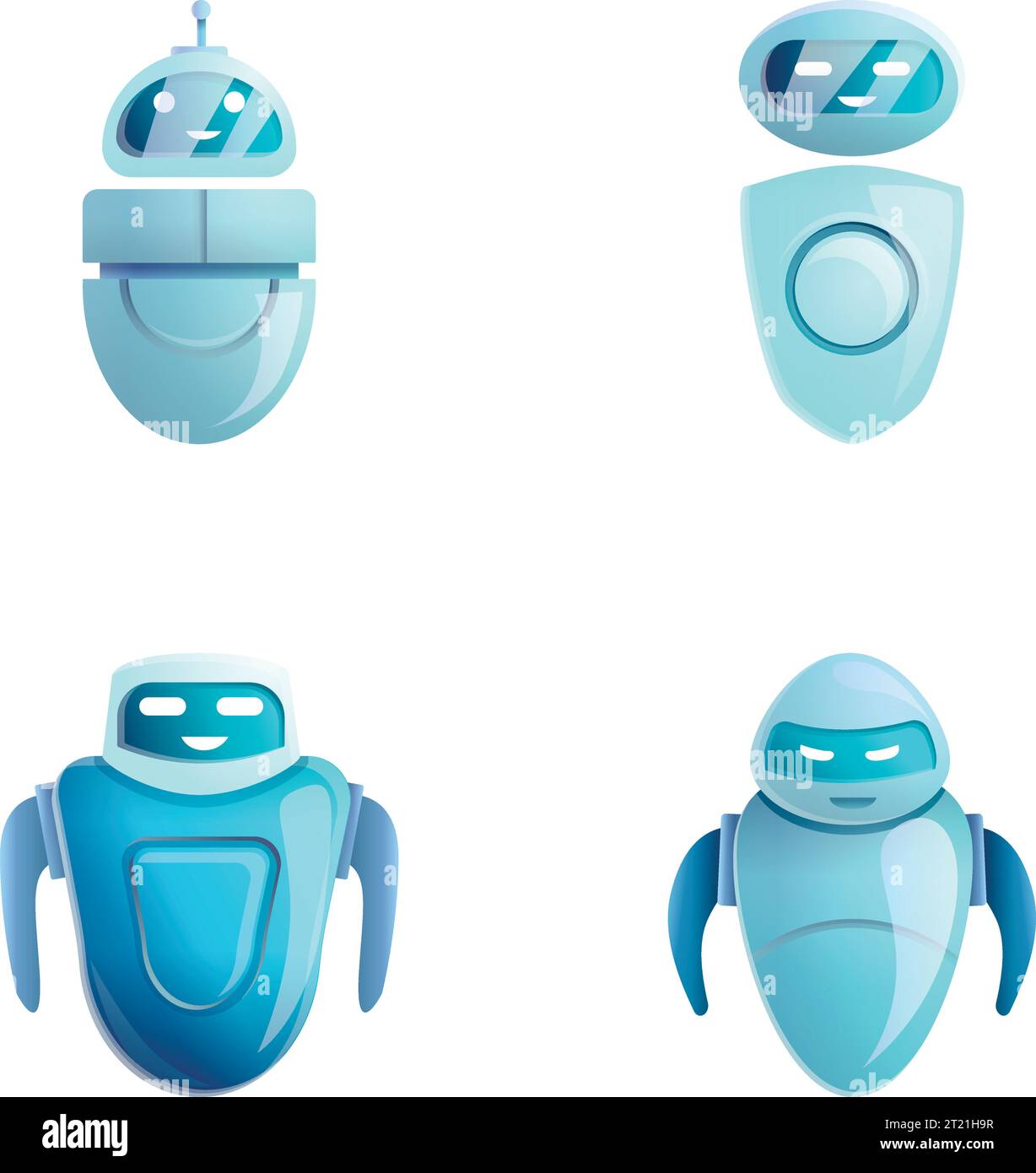 Robot icons set cartoon vector. Modern electronic robot. Technology ...
