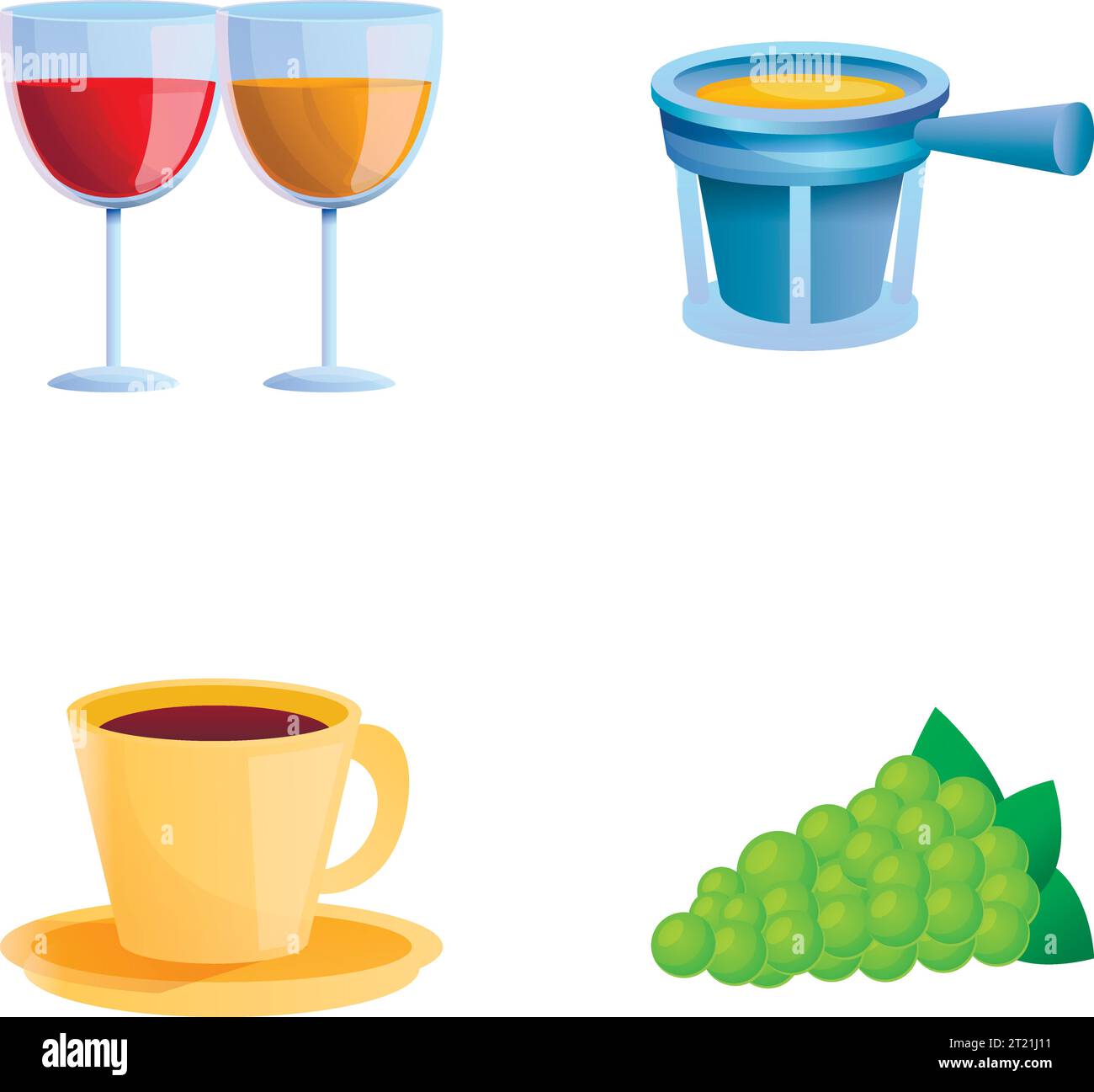 Aperitif icons set cartoon vector. Appetizer and beverage. Food concept ...