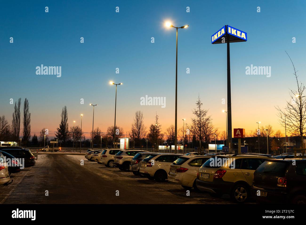 Magdeburg, Germany - December 13th, 2022: Big IKEA logo signboard on ...