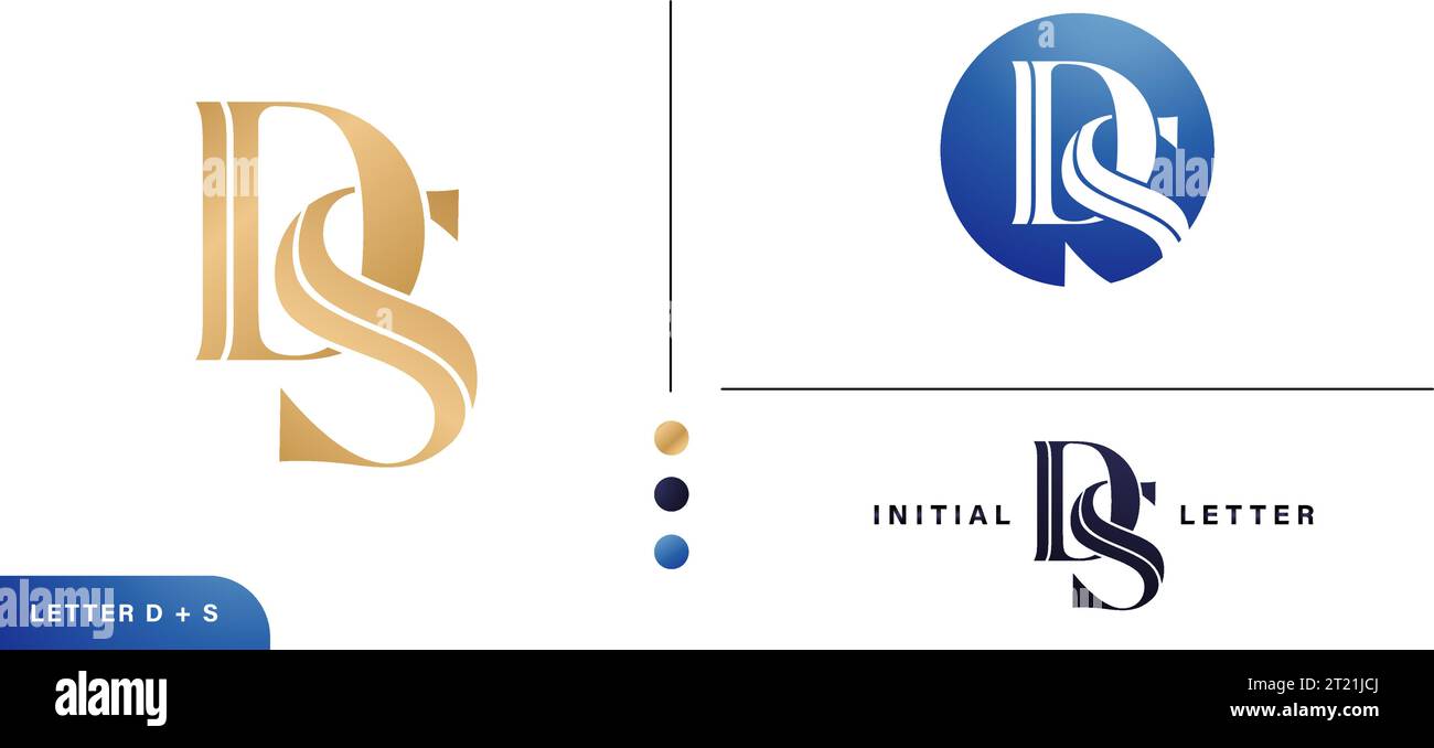 DS initial letters monogram logo isolated white backgrounds for ...