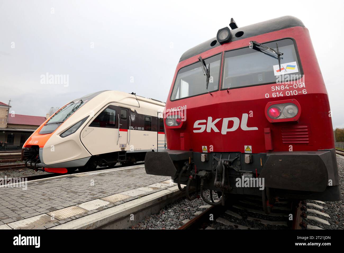 RAVA-RUSKA, UKRAINE - OCTOBER 15, 2023 - An Ukrzaliznytsia (Ukrainian ...