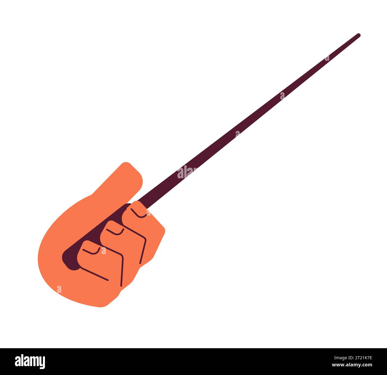 Hand holding stick cartoon character hand illustration Stock Vector ...