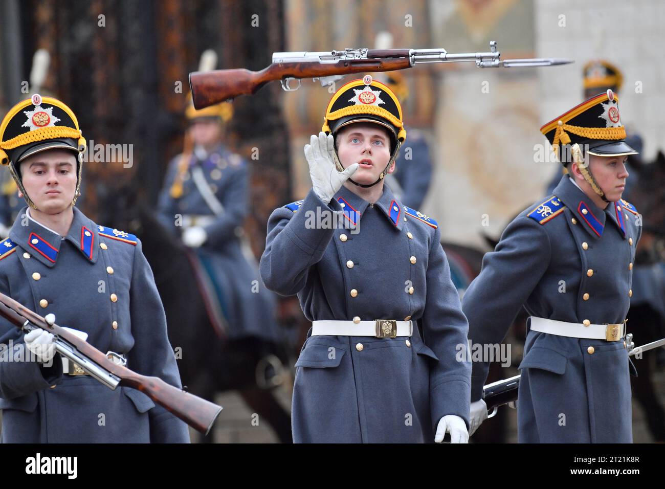 Moscow. A serviceman of the special guard company of the Presidential ...
