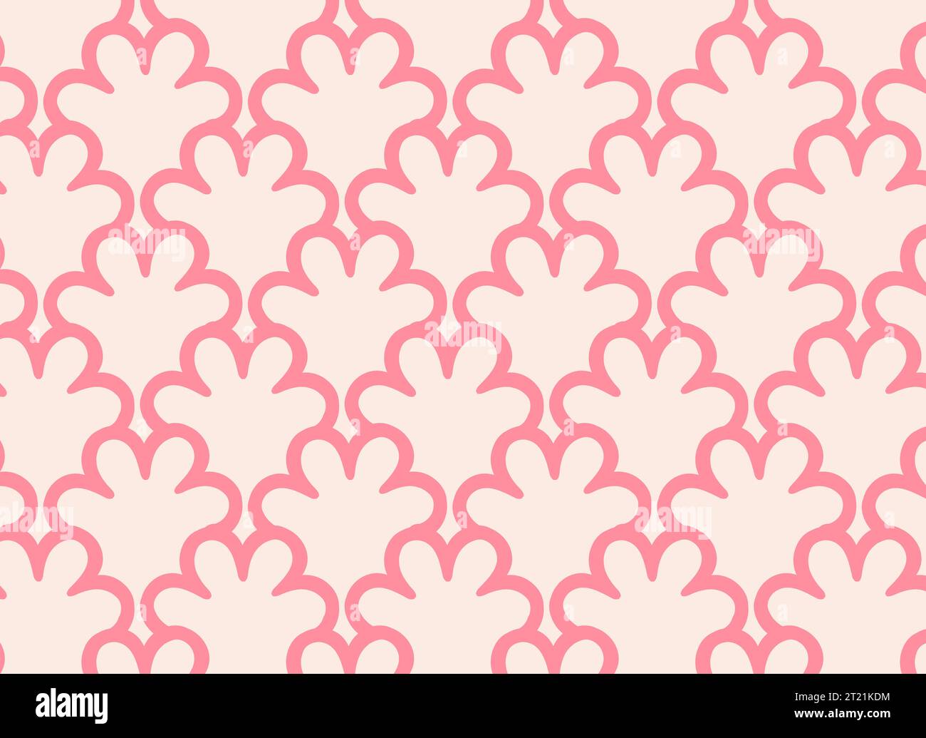 doodle seamless pattern with pink abstract squiggles, triangle wavy ...