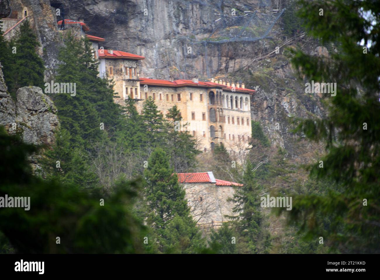 The Orthodox monastery of Sumela, built on a cliff overlooking the ...