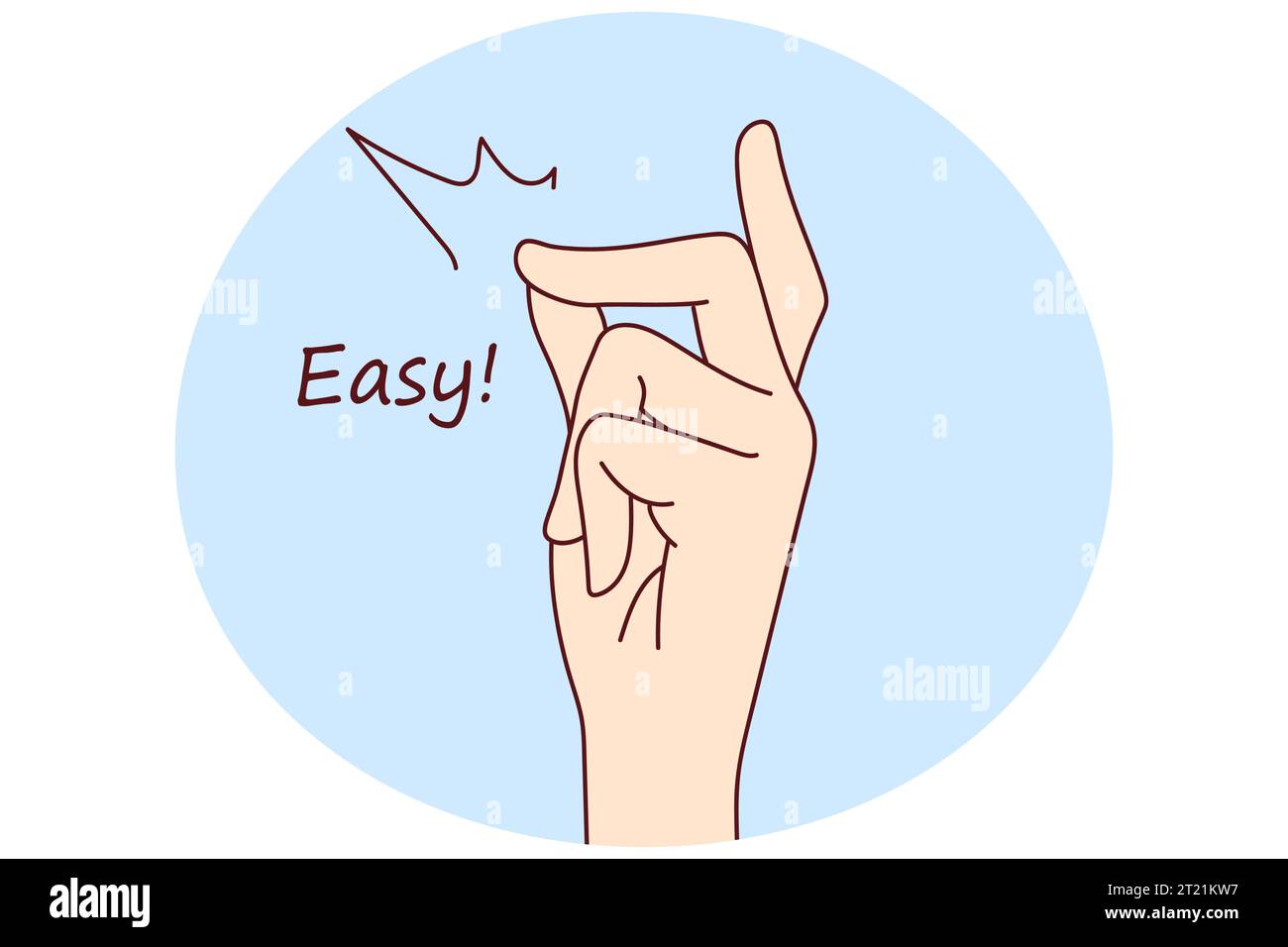 Closeup of person hand make gesture to show easy work to do. Man or ...