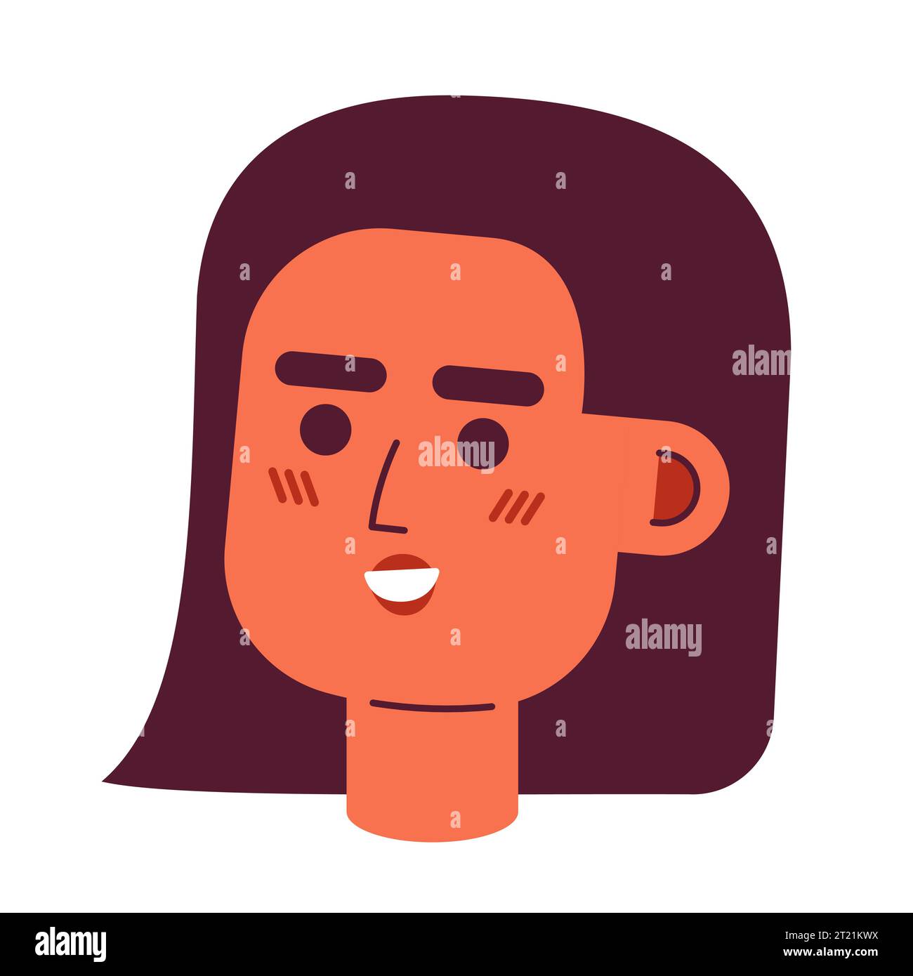 Latin american young woman smiling 2D vector avatar illustration Stock ...