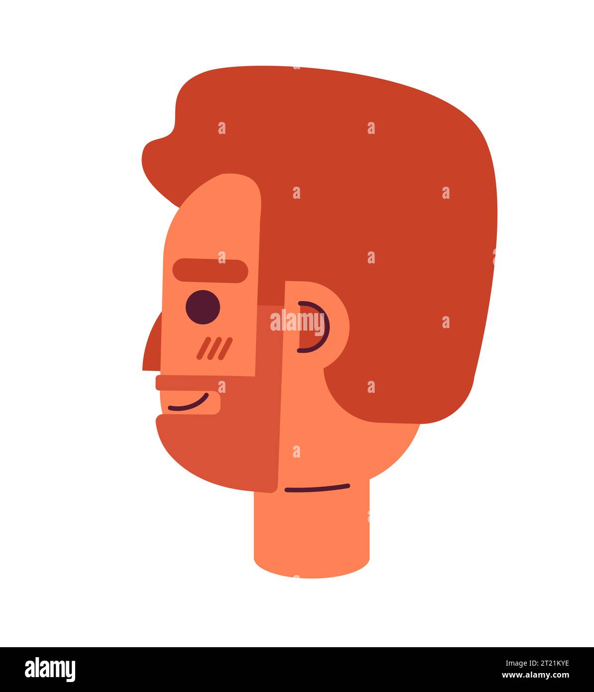 Bearded caucasian man side view 2D vector avatar illustration Stock ...