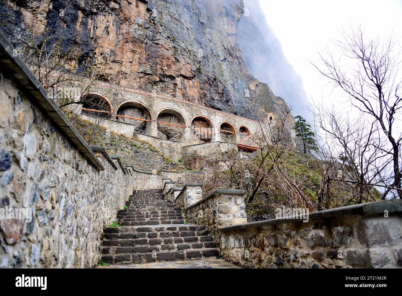 The Orthodox monastery of Sumela, built on a cliff overlooking the ...