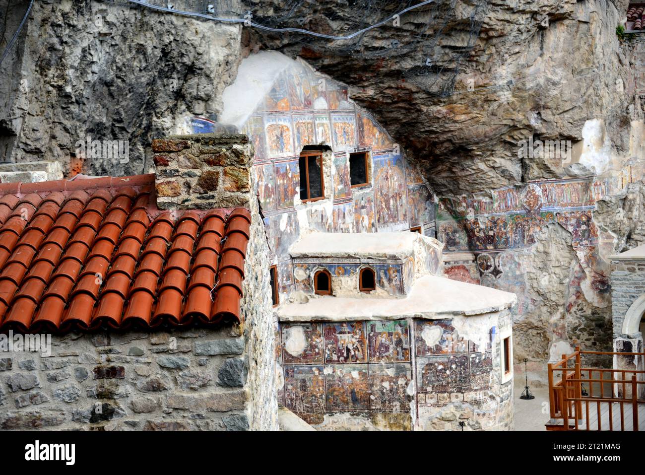 The Orthodox monastery of Sumela, built on a cliff overlooking the ...