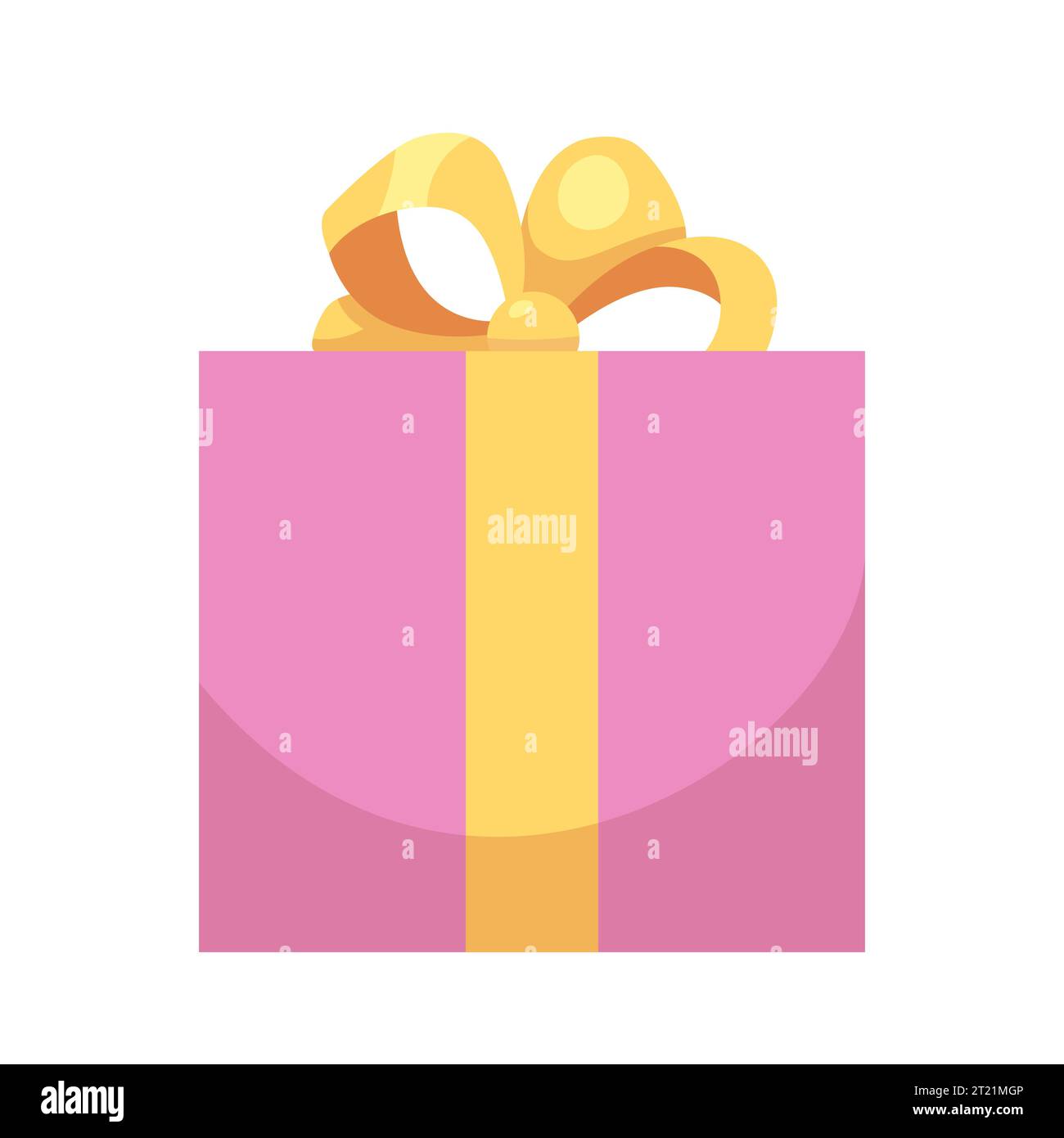 Ribbon gift box cute 2D cartoon object Stock Vector Image & Art - Alamy
