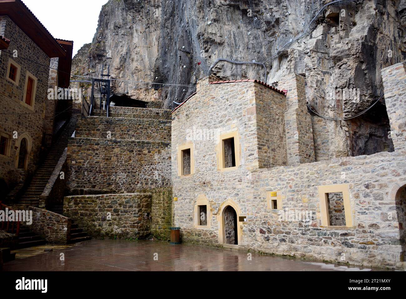 The Orthodox monastery of Sumela, built on a cliff overlooking the ...