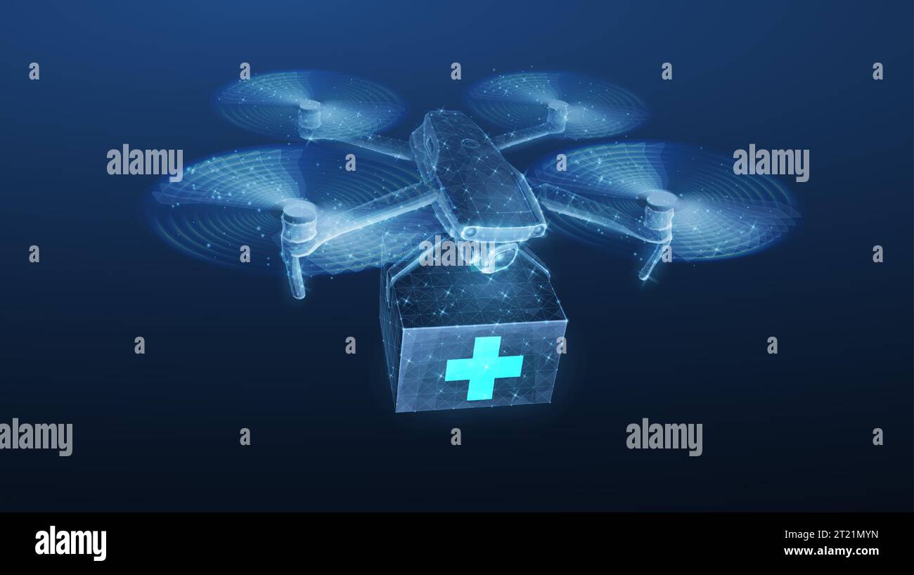 Drone delivery medicine Stock Vector Images - Alamy