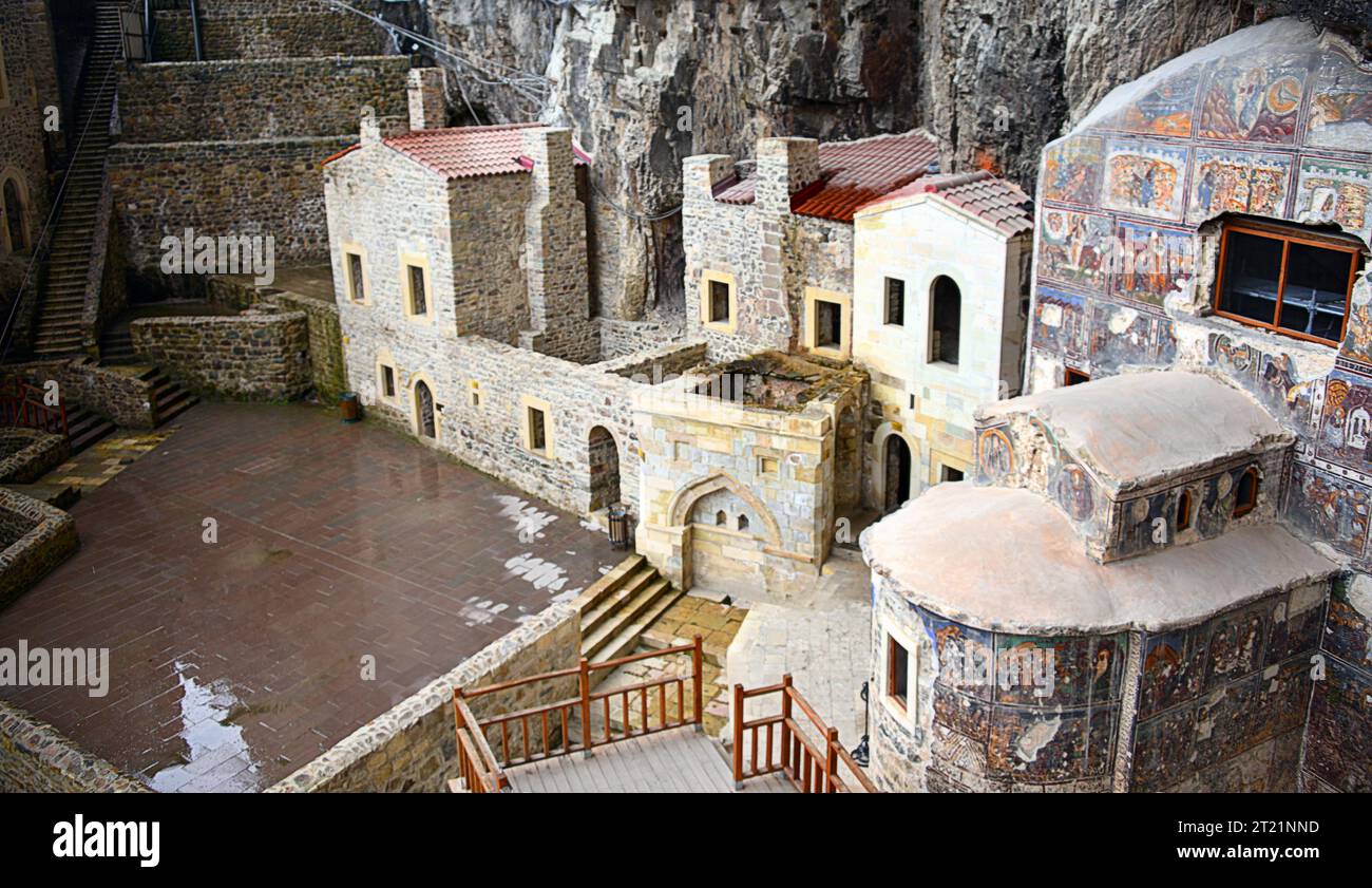 The Orthodox monastery of Sumela, built on a cliff overlooking the ...