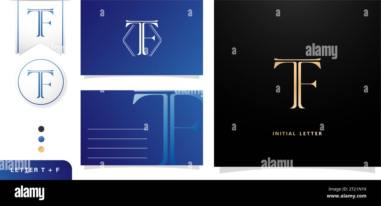 TF initial letters monogram logo type bundle. template logo with letter ...