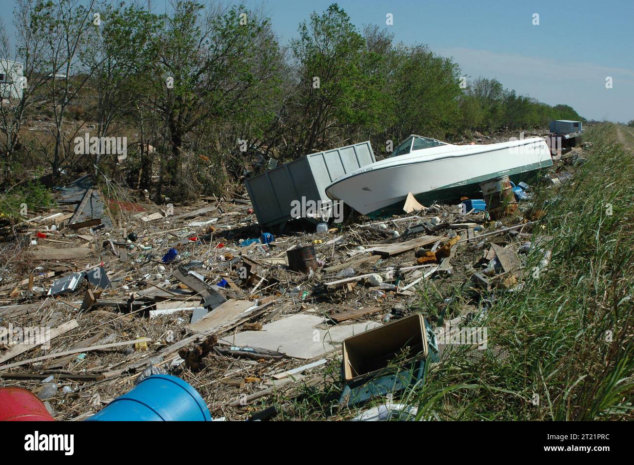Debris left on the refuge in the wake of hurricane Katrina. Subjects ...