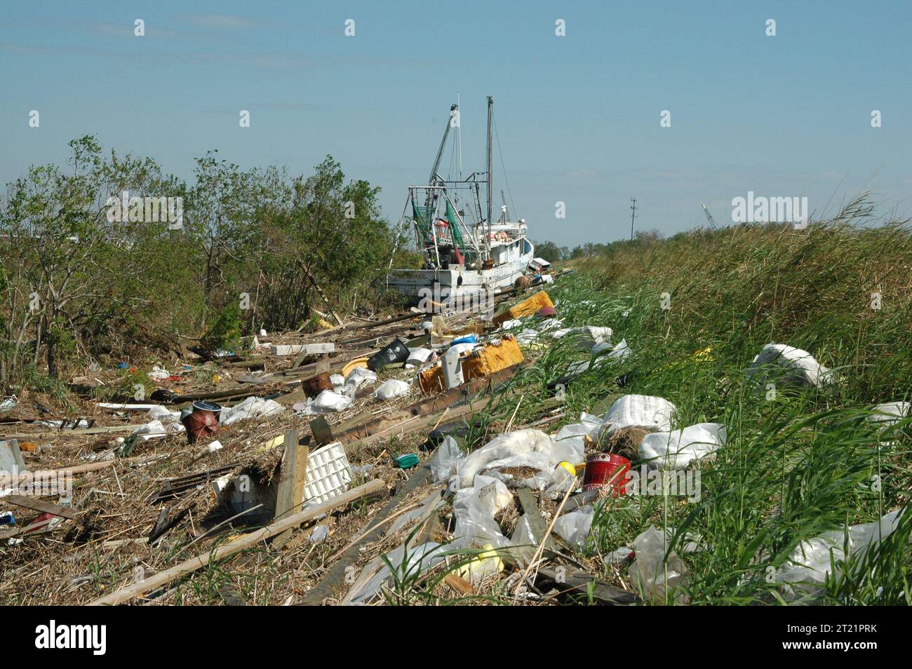 Debris left on the refuge in the wake of hurricane Katrina. Subjects ...