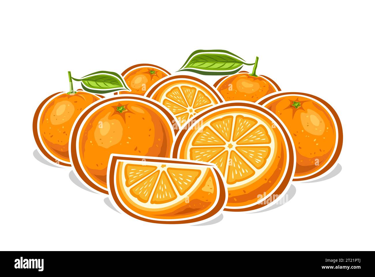 Vector logo for Oranges, decorative horizontal poster with cartoon ...