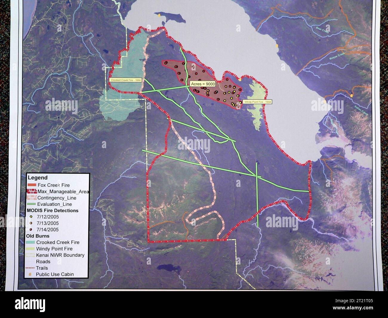 Fire Use Fire. Map showing the boundaries of the 2005Fox Creek Fire ...
